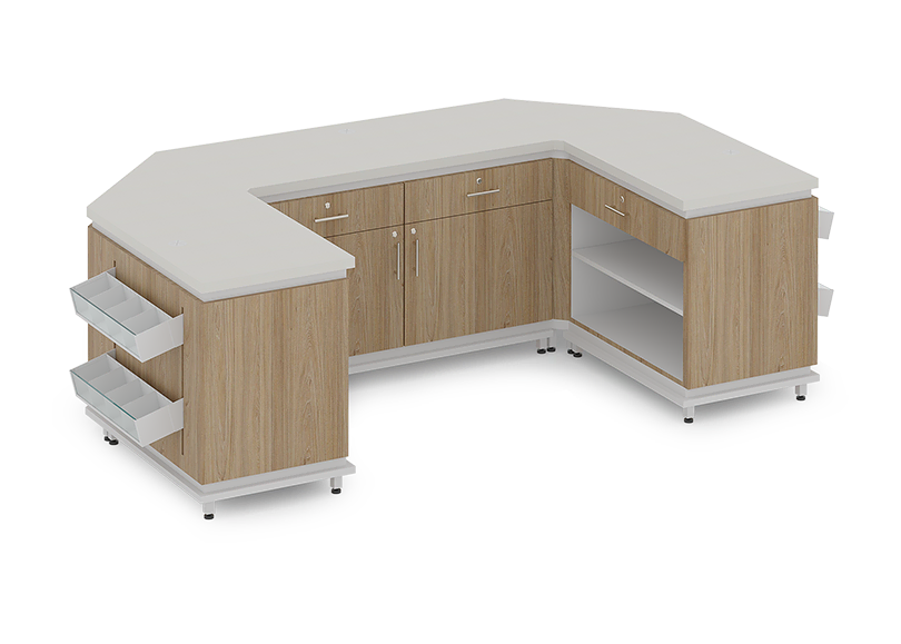 Modular Millwork U-Shaped Counter - OPTO International % Modular Retail ...