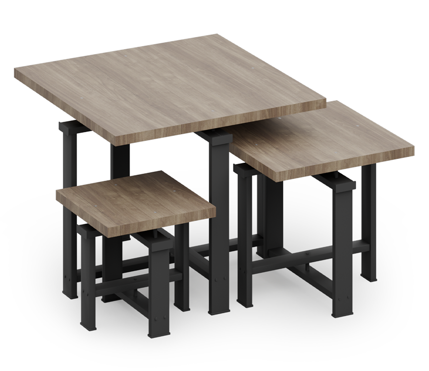 Edge Collection Square Table Set with Laminated Tops - OPTO International