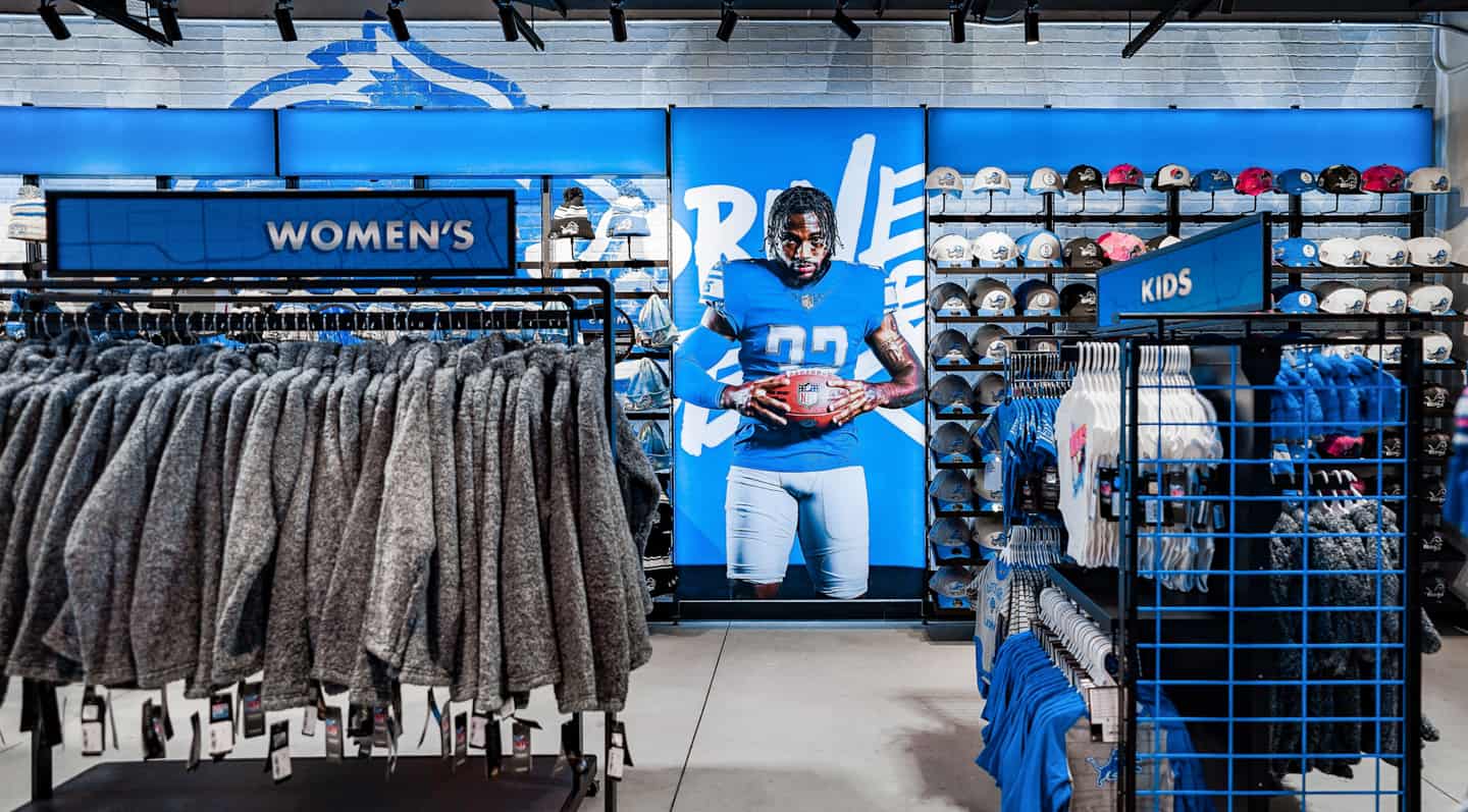 Detroit Lions Team Store - OPTO International - Modular & Custom Retail ...