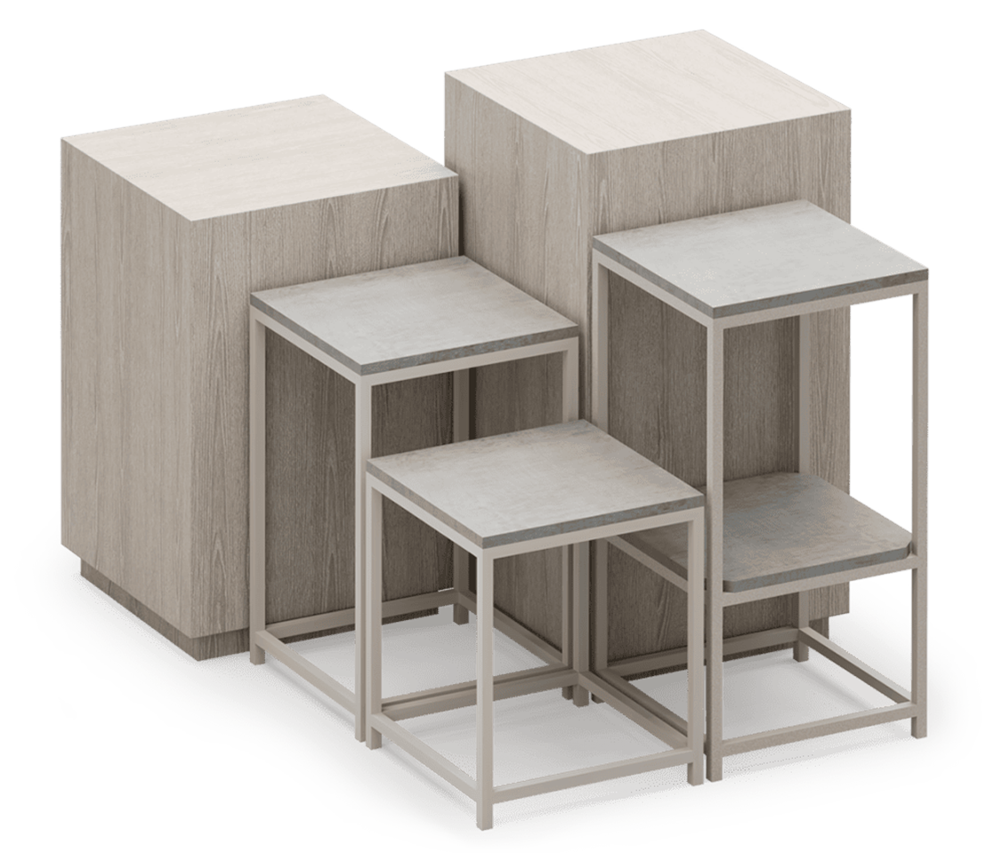 Reveal Laminated Display Cubes and Table Set - OPTO International ...